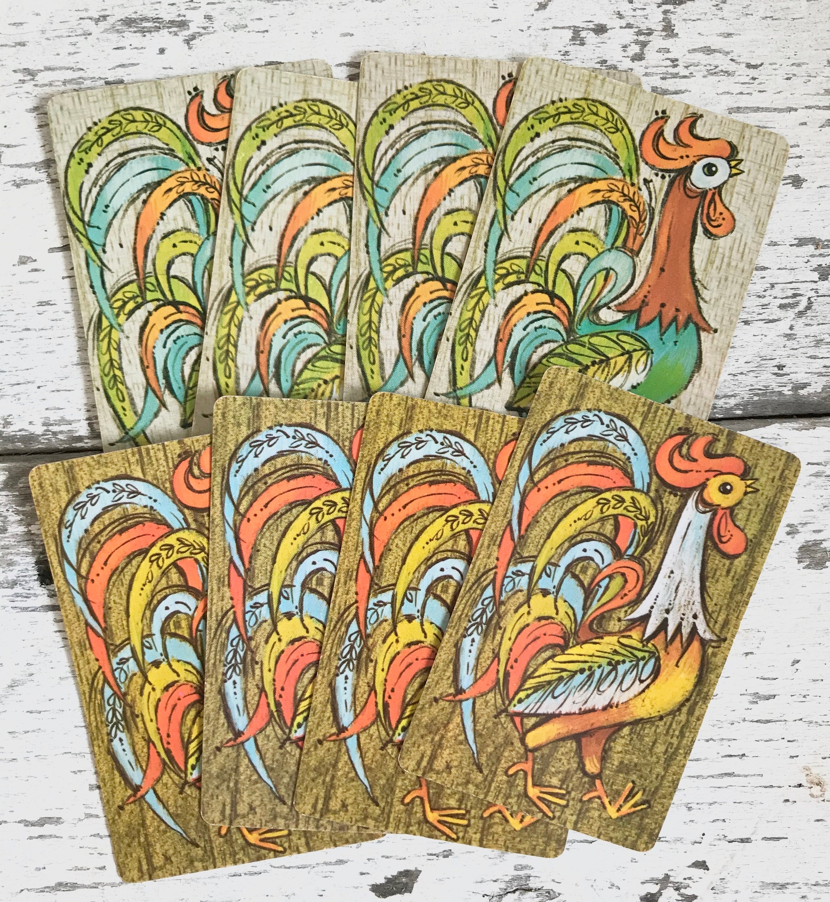 Rooster Playing Cards, Chicken Trade Cards, Swap, Animal Collectible ...