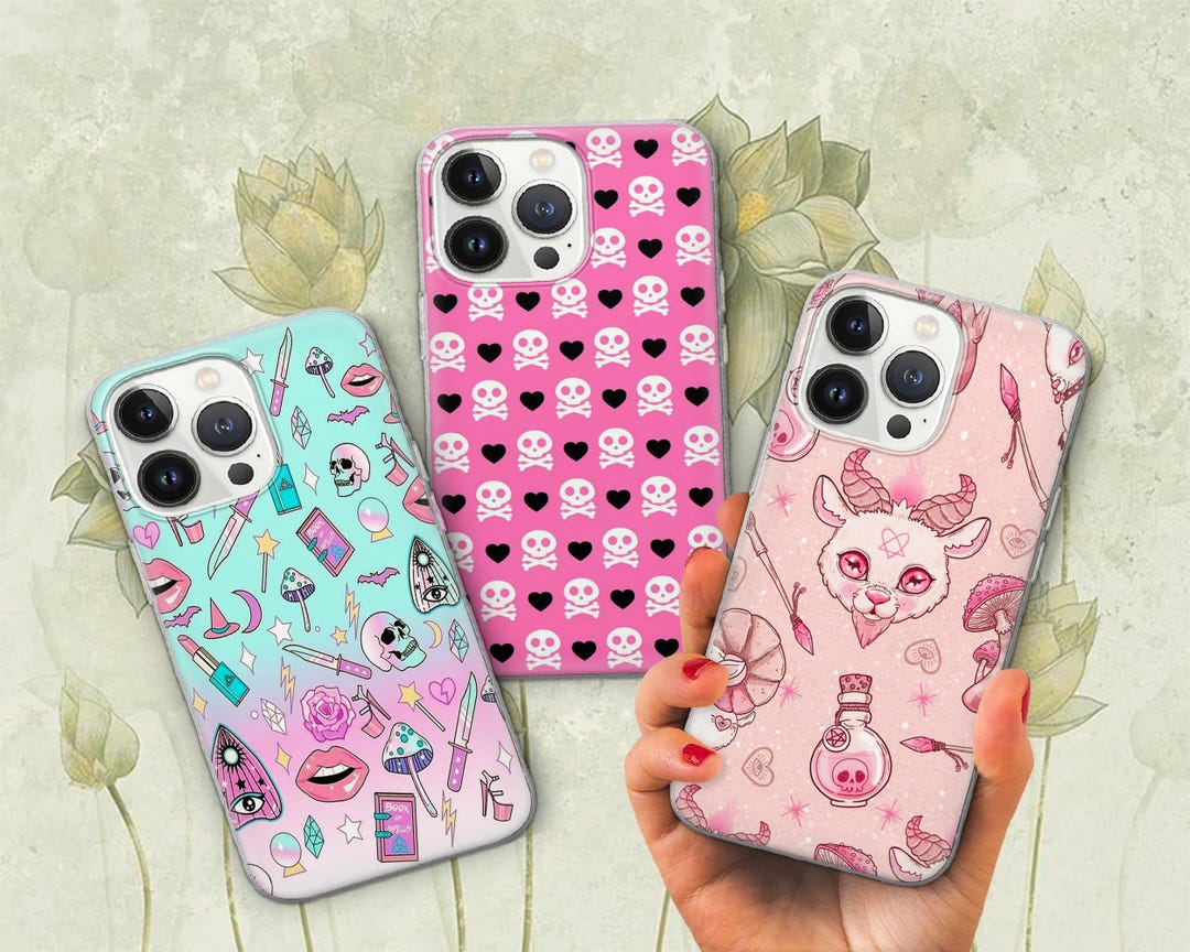 Pastel Goth Phone Case Witchy Soft Grunge Cover for iPhone 16 Pro 15 ...