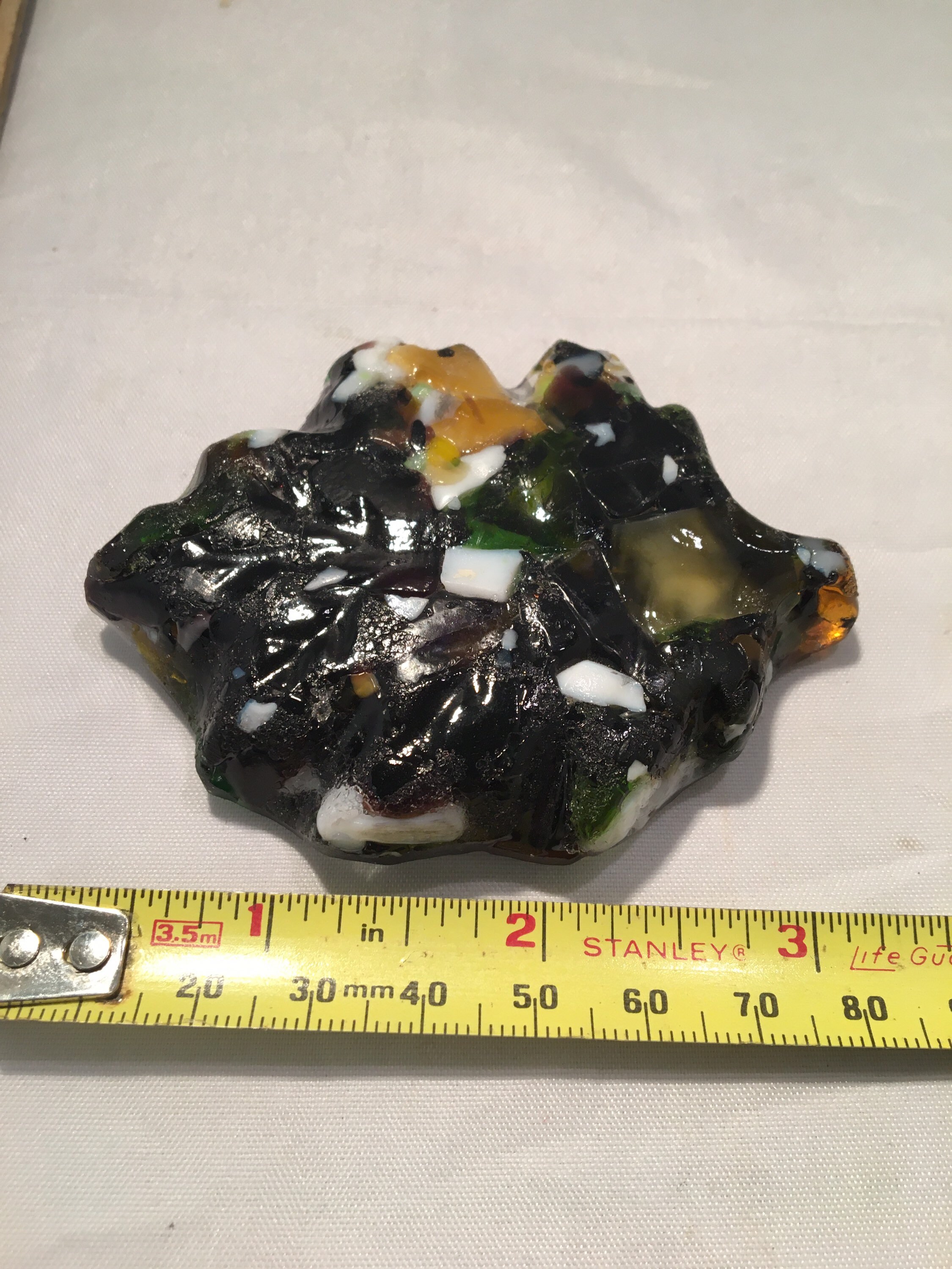 Cast Glass Paperweight, Glass Paperweight, Fused Glass Leaf Paperweight ...