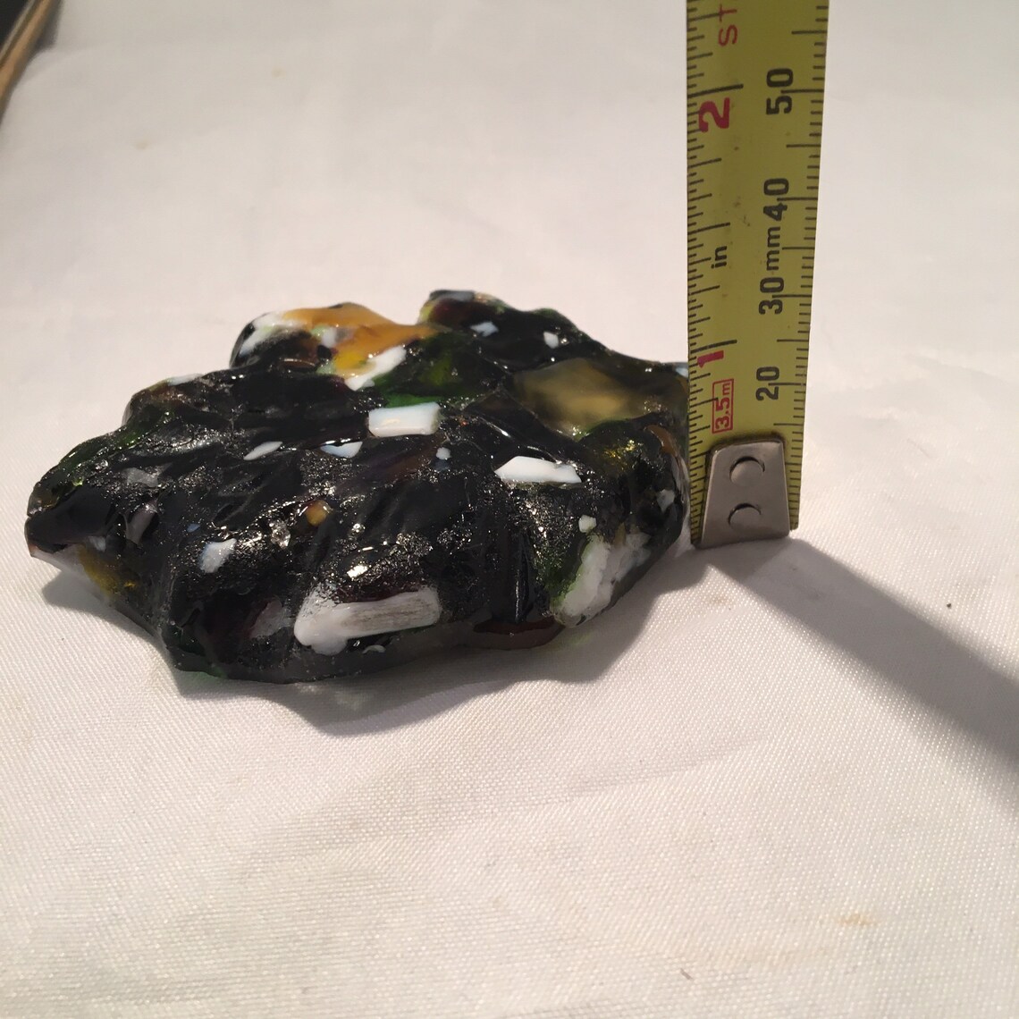 Cast Glass Paperweight, Glass Paperweight, Fused Glass Leaf Paperweight ...