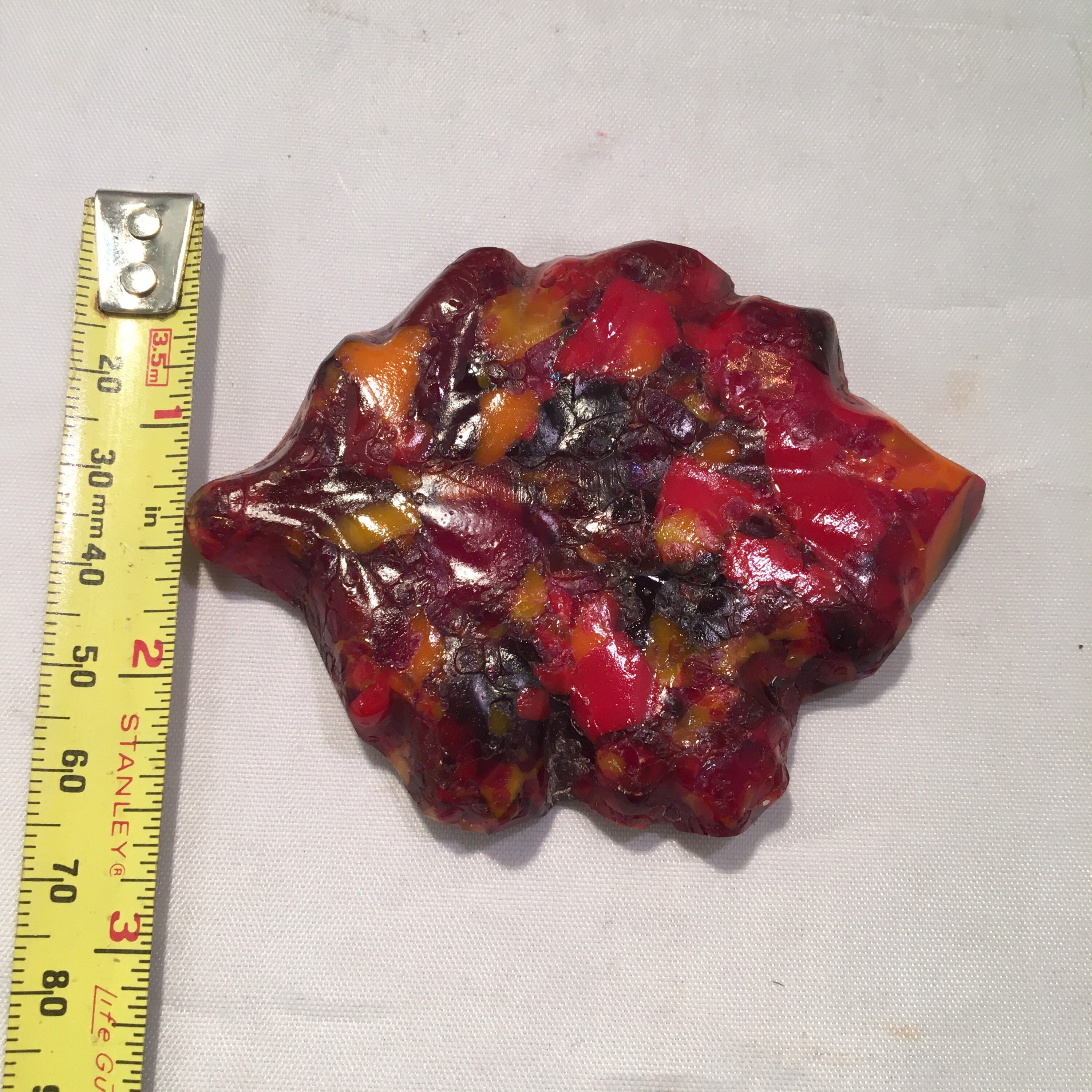 Cast Glass Paperweight, Glass Paperweight, Fused Glass Leaf Paperweight ...