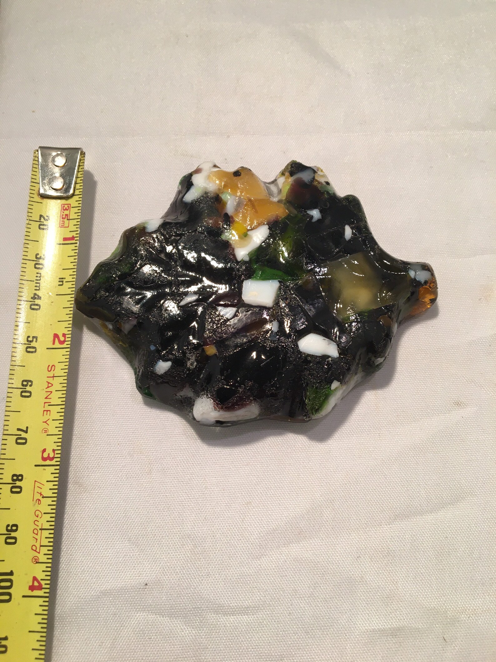 Cast Glass Paperweight, Glass Paperweight, Fused Glass Leaf Paperweight ...