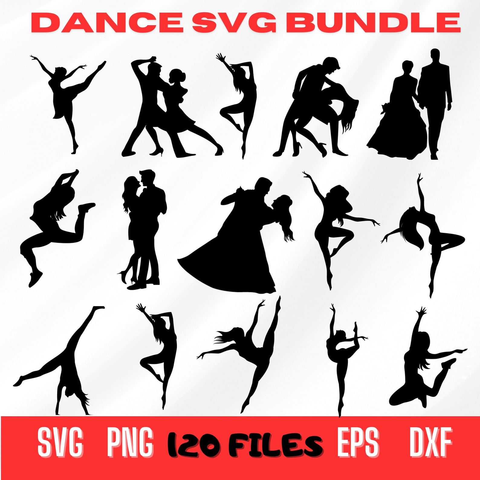 Dance Svg Bundle, Dance Png Bundle, Dancer Silhouettes Png, Dance Cut ...
