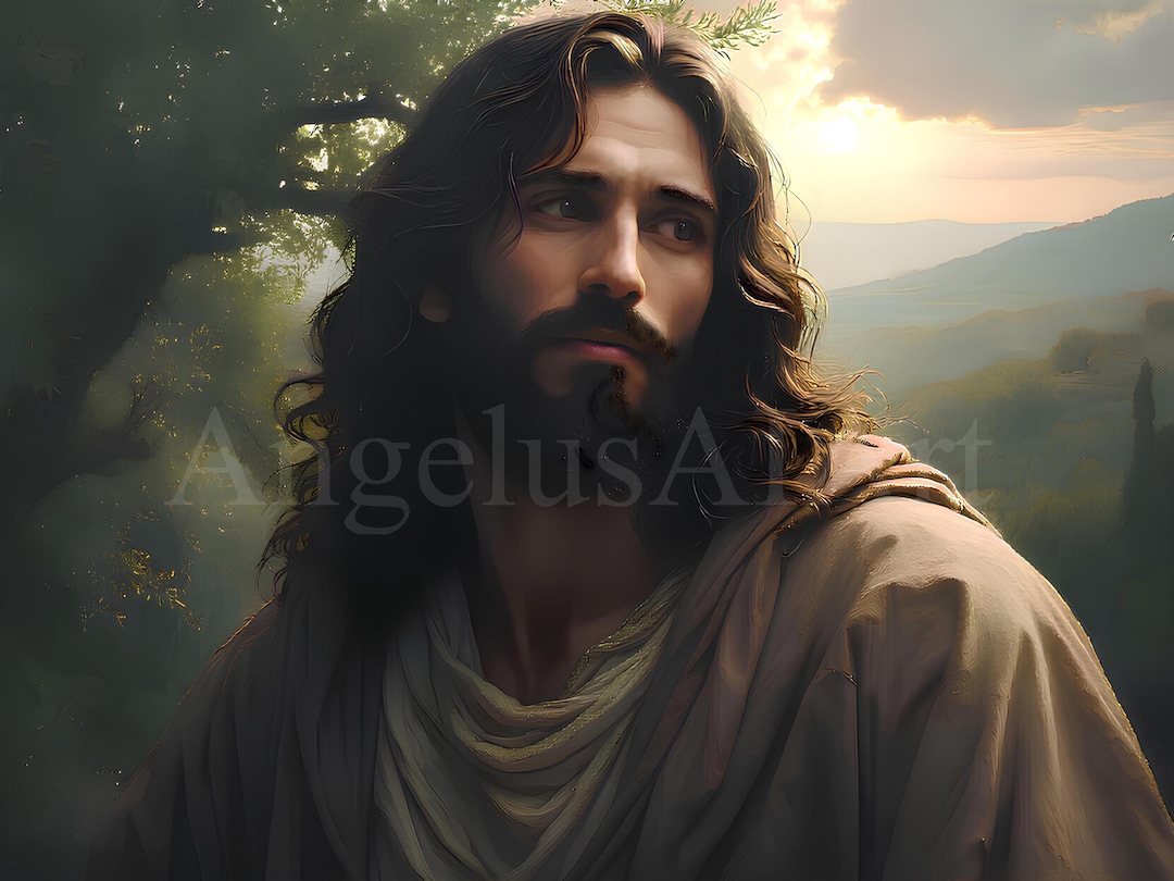 Divine Digital Art: High-res Jesus Portrait Ideal for Catholic Decor ...