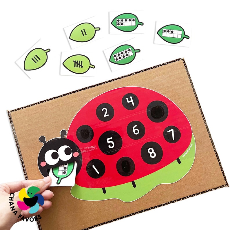 Ladybug Leaf Counting Game: Homeschool Math Activity (printable PDF) - Etsy