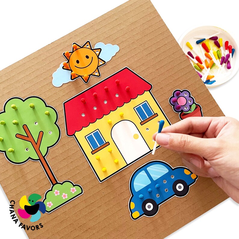 Colorful House Match Game: Fine Motor Skills Activity (printable PDF ...