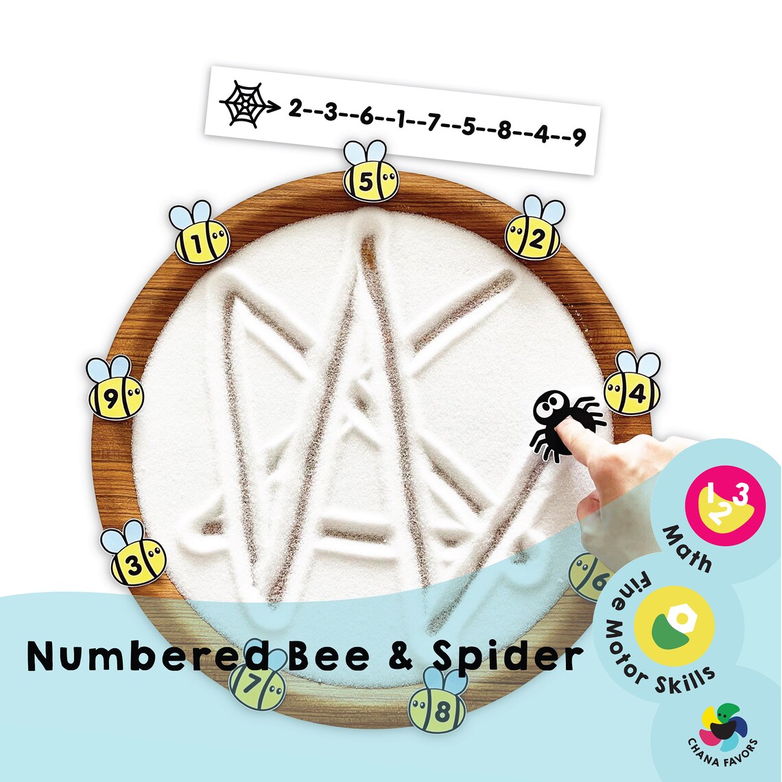 Numbered Bee and Spider Printable Educational Sensory Game for Kids ...