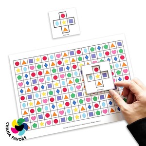 Shape Matching Game: Cross Pattern Cards (printable PDF) - Etsy