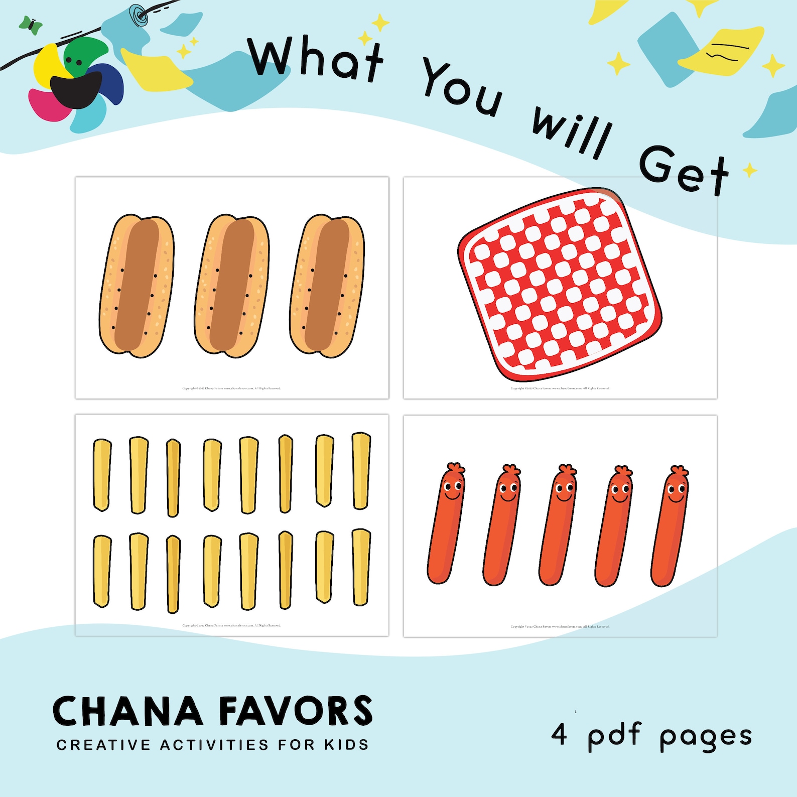 Threading Hot Dogs Printable: Fine Motor Skills Activity (PDF Download ...