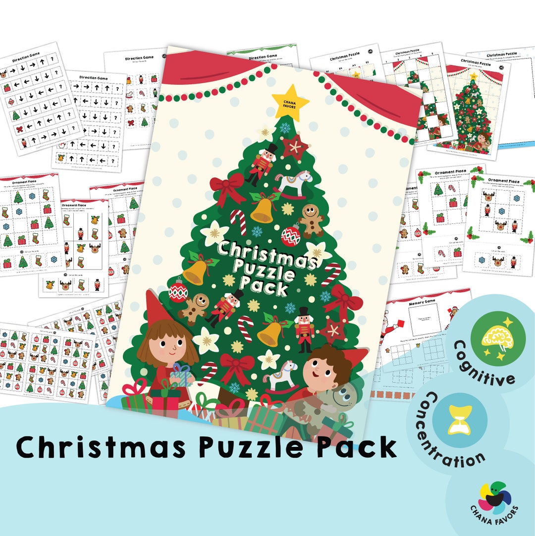 Christmas Puzzle Pack - Printable PDF - Download Only - 4 Unique Puzzle ...