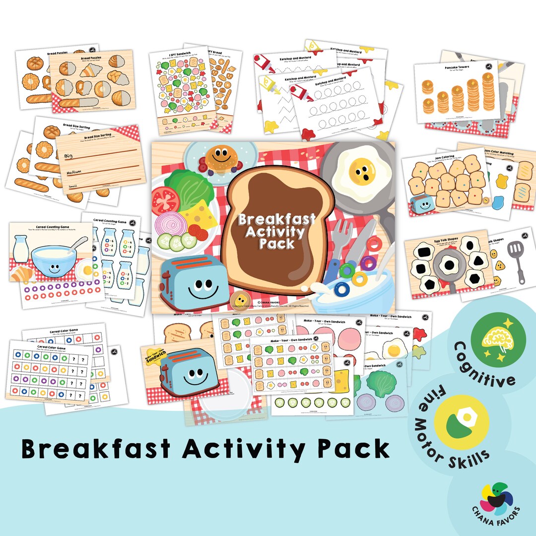 Breakfast Activity Pack: Math, Shapes & Colors (printable PDF) - Etsy