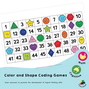 Color and Shape Coding Games 3-in-1 Printable Brain Training Homeschool ...