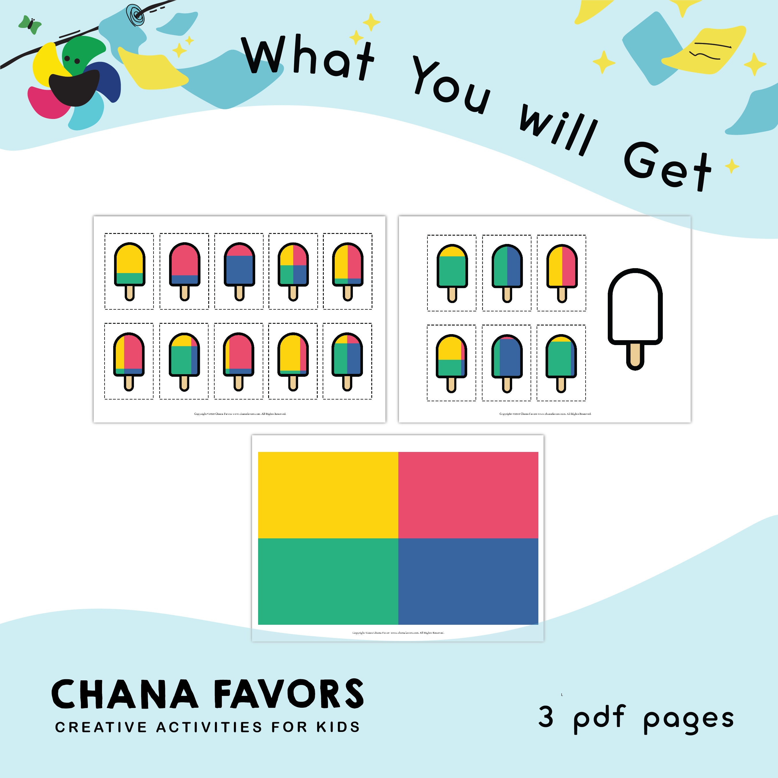 Popsicle Color Matching Game: Visual Skills Activity (printable PDF) - Etsy