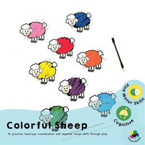 Colorful Sheep Activity: Hand-eye Coordination Preschool Printable (PDF ...