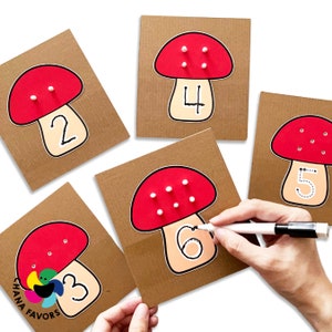 Mushroom Counting Printable: Preschool Math Activity (PDF Download) - Etsy