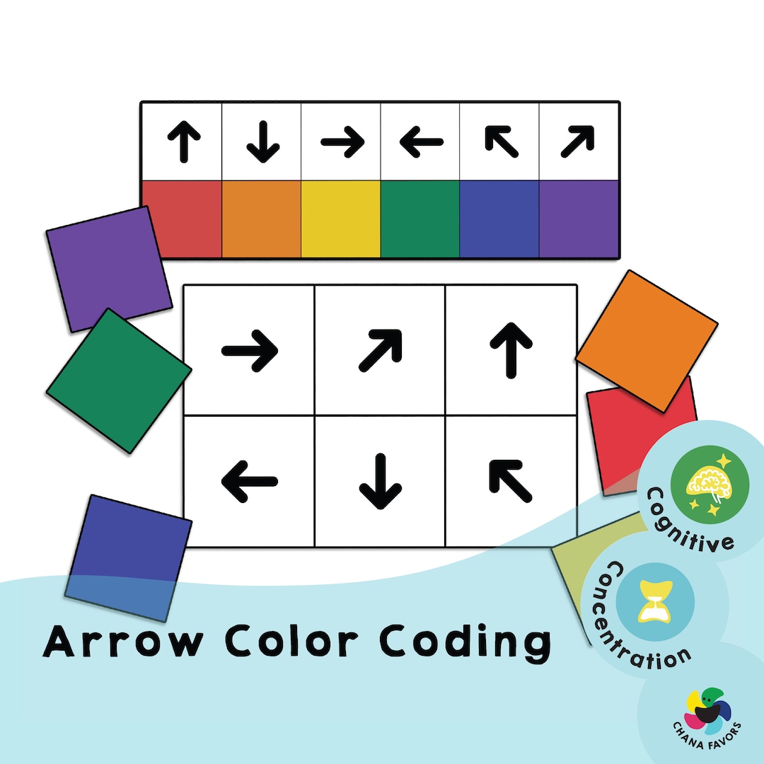 Arrow Color Coding Game: Brain Training Printable (PDF Download) - Etsy