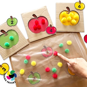 Apple Counting Game: Fine Motor Skills Printable (PDF Download) - Etsy