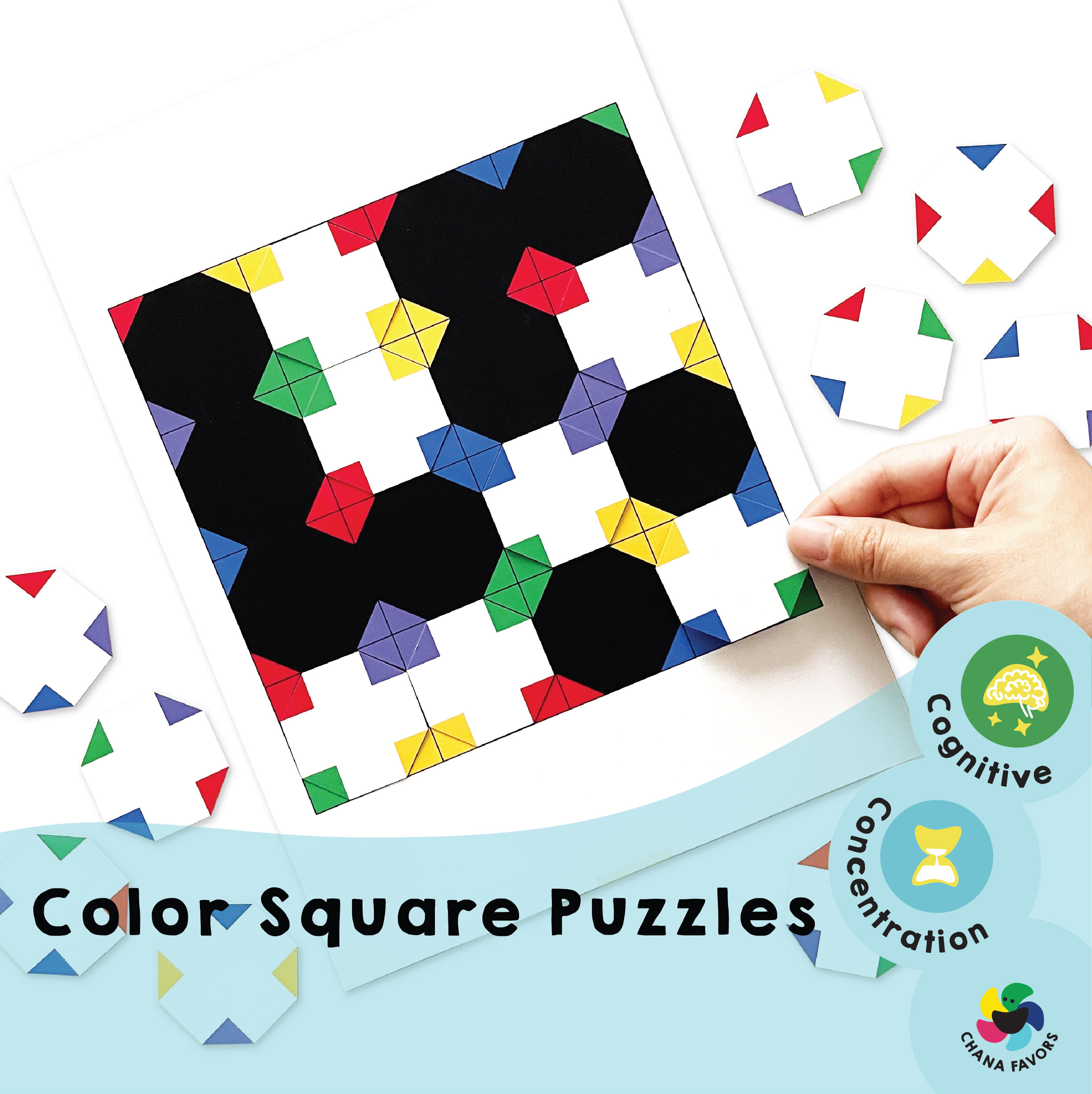 Color Square Puzzles printable Brain Exercises to Stimulate - Etsy