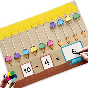 Ice Cream Math Game: Fine Motor Skills Activity (printable PDF) - Etsy