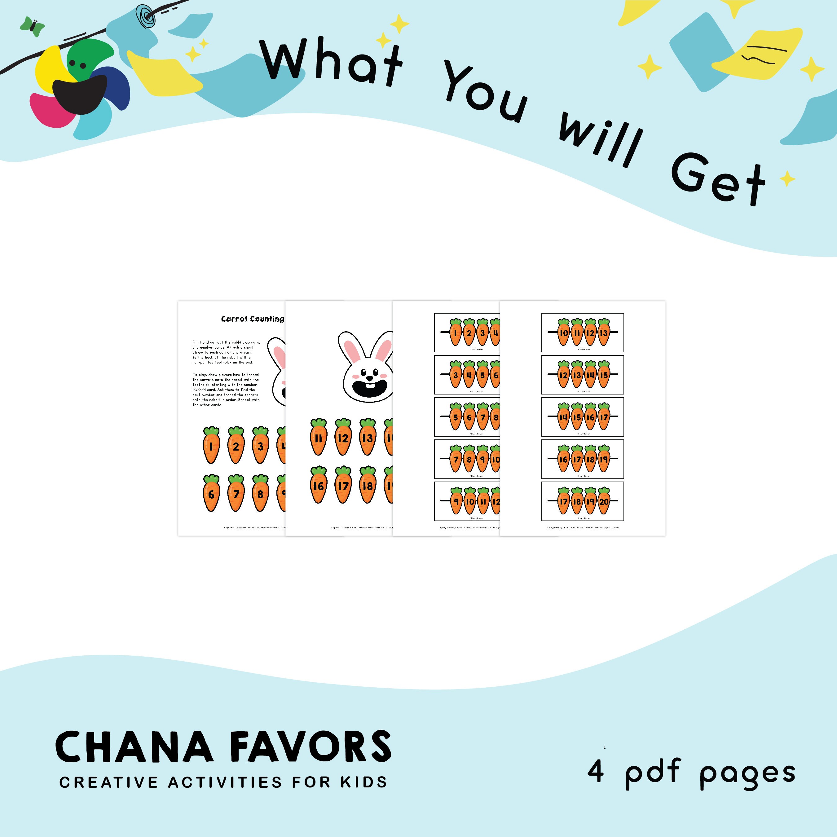 Carrot Counting Train Printable for Preschoolers learn Numbers 1-20 ...