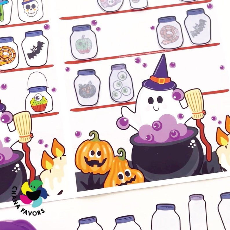 Halloween Jars Printable Preschool Halloween Activity to Show the ...