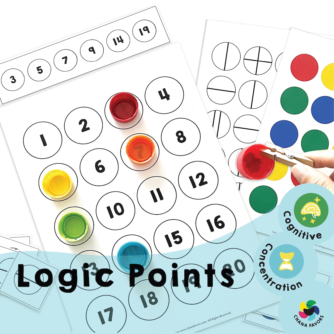 Kids Logic Points Game: Color, Pattern & Number Sorting (printable PDF ...