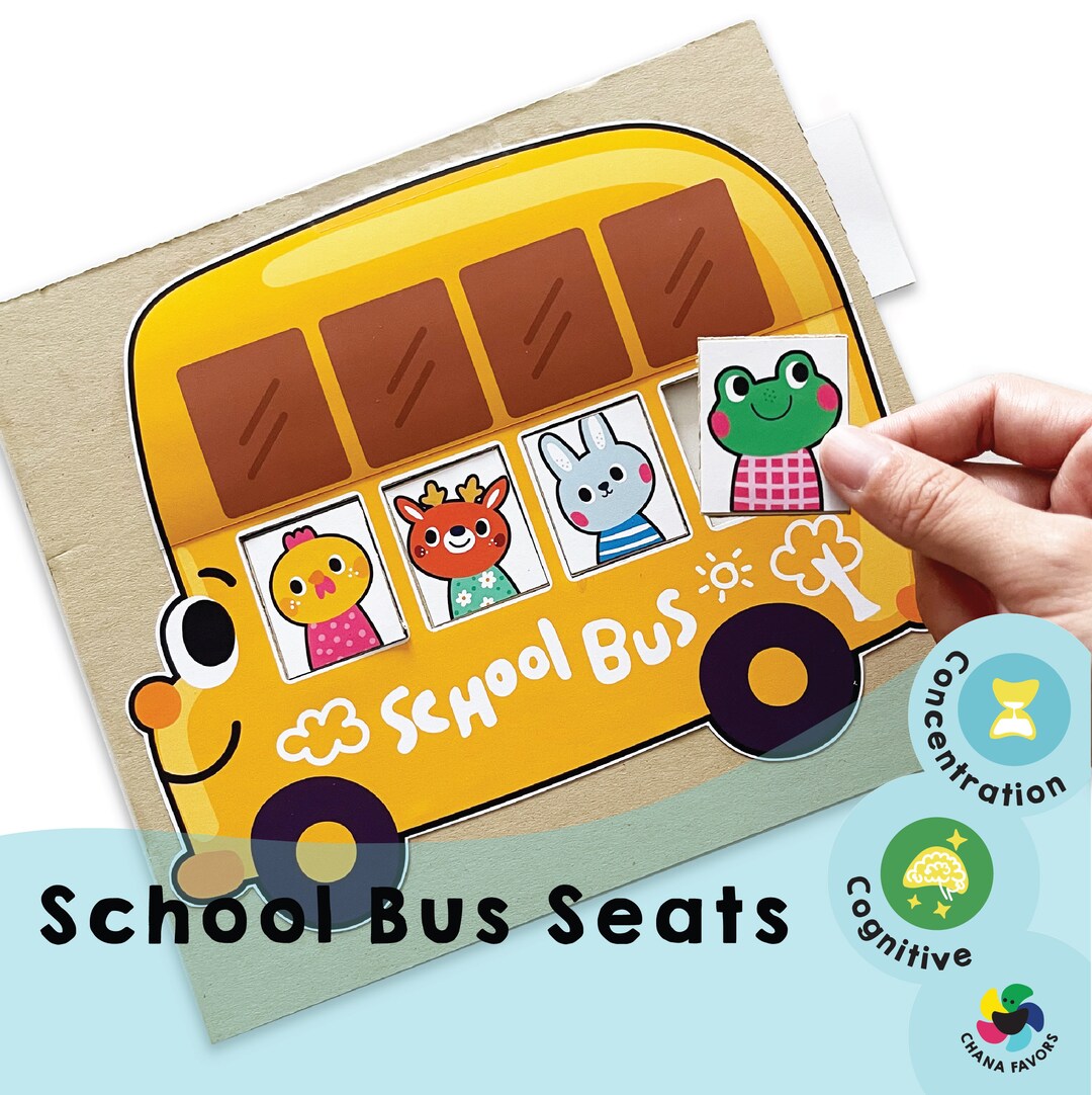 School Bus Memory Game: Printable Animal Matching Activity (PDF ...