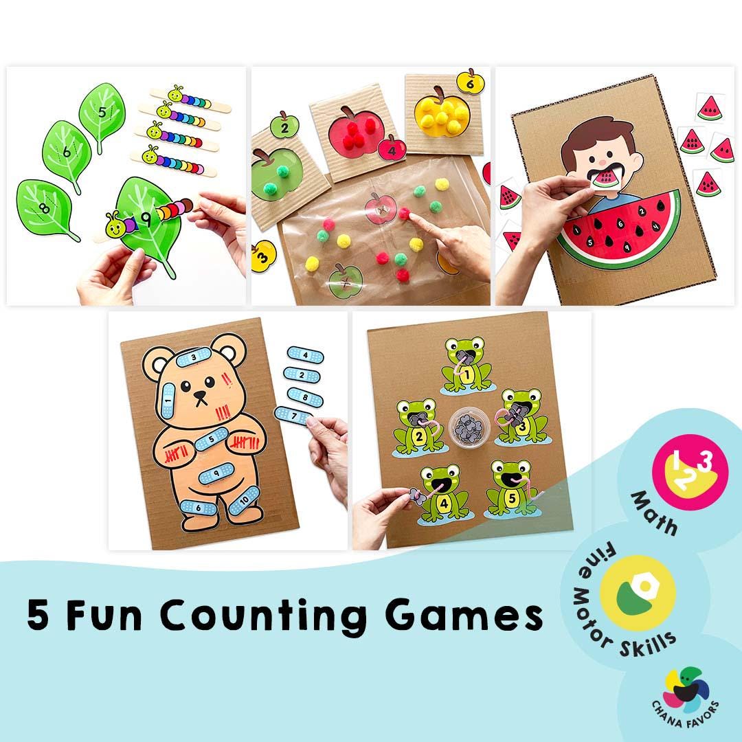 5 Fun Counting Games - Printable PDF - Download Only - Bundle Set for ...