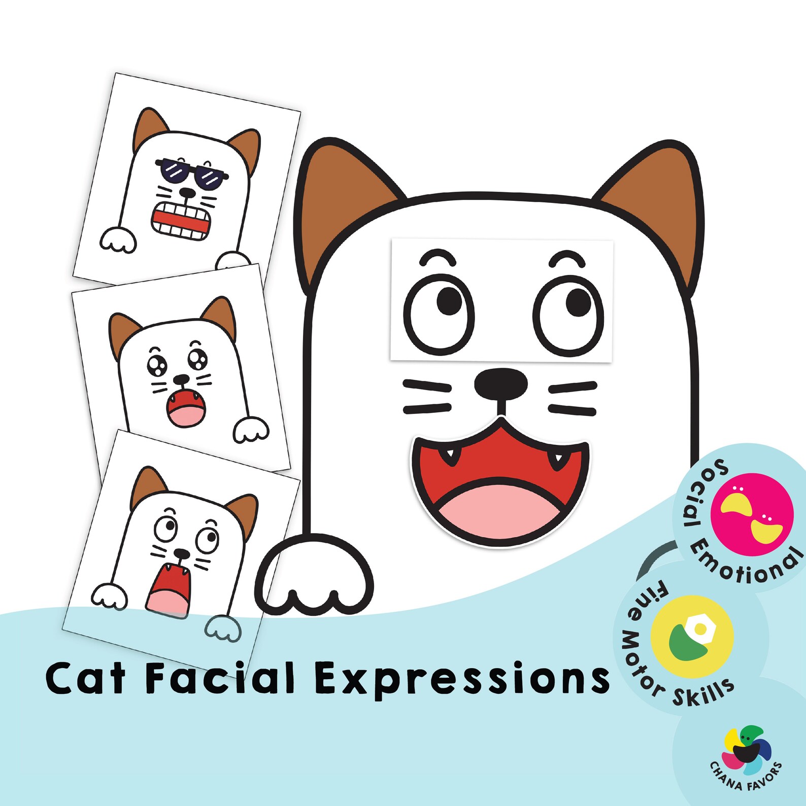 Cat Facial Expressions Printable: Preschool Emotion Learning (PDF ...