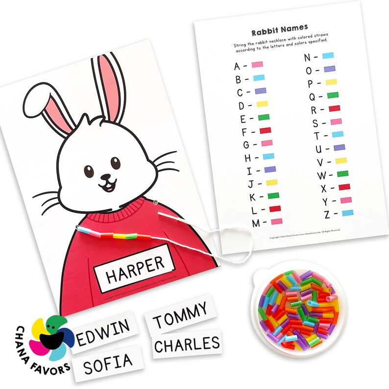 Rabbit Names Printable Kids Activities to Help Children - Etsy