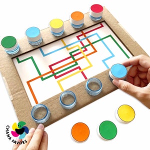 Color Cap Matching Game: Fine Motor Skills Activity (printable PDF) - Etsy