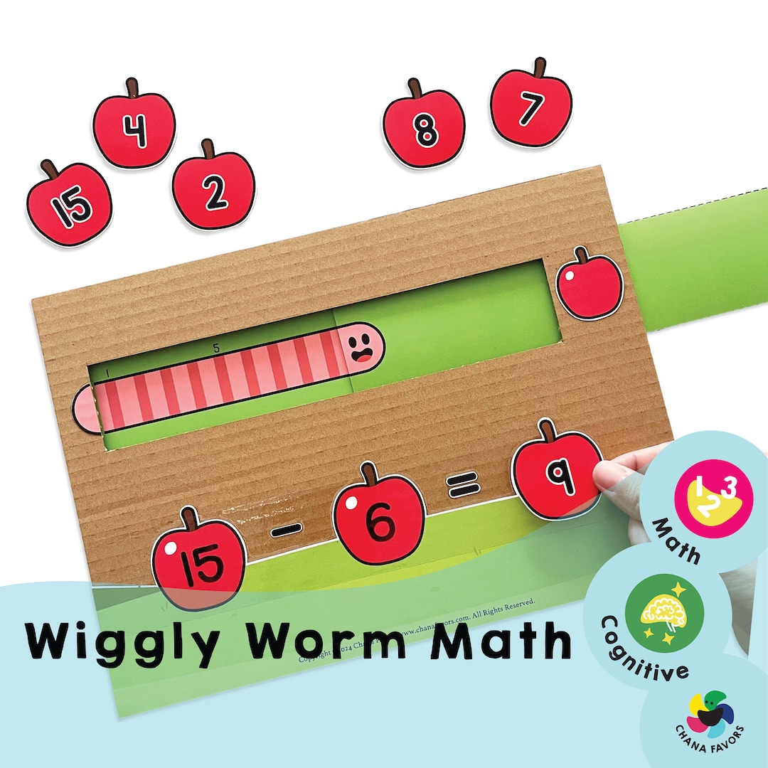 Wiggly Worm Math Printable PDF Download Only Add & Subtract Within 15 ...