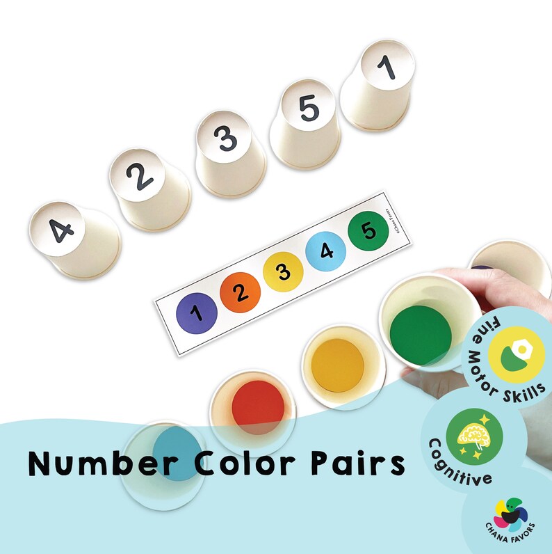 Number Color Pairs Printable: Boost Hand-eye Coordination and - Etsy