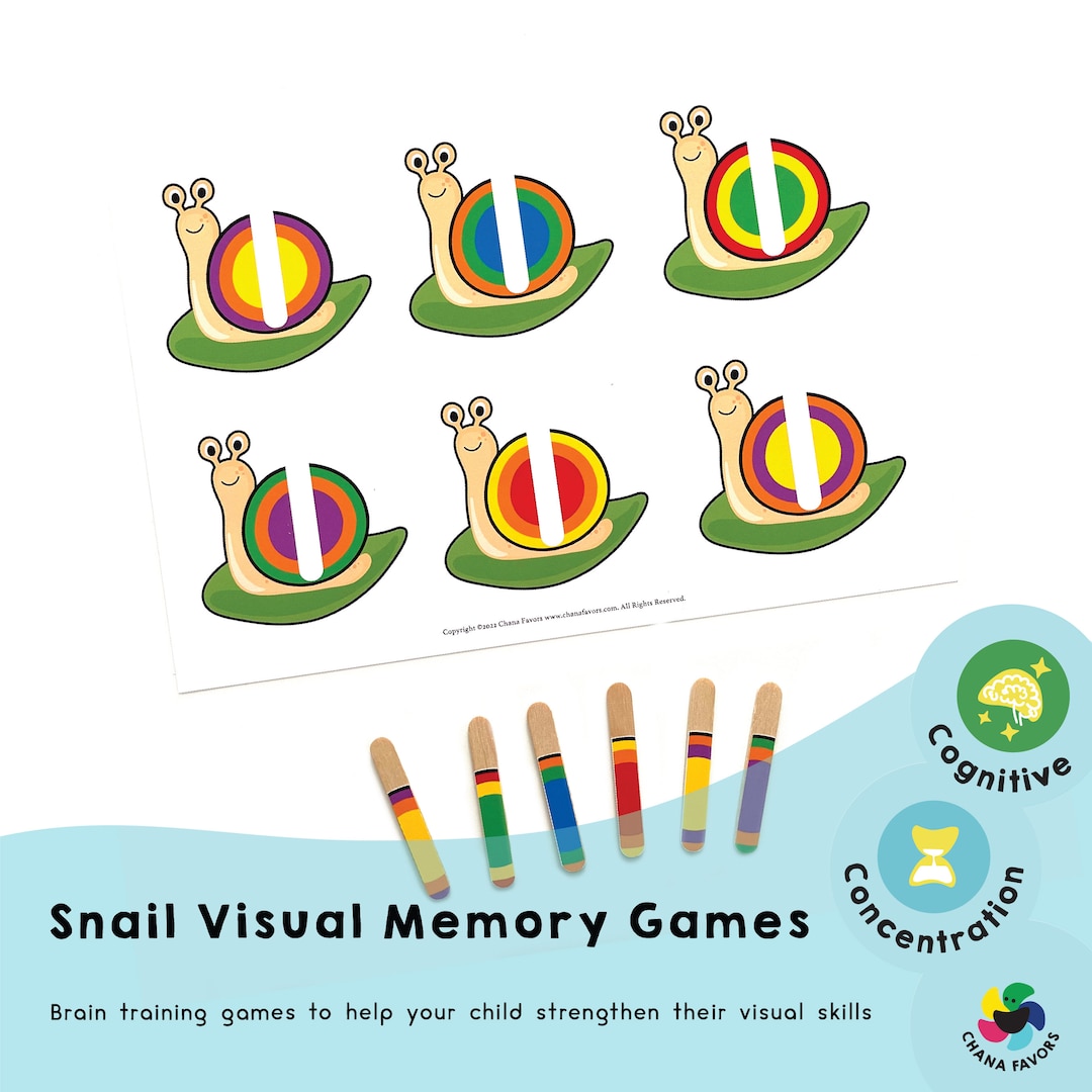 Buy Snail Visual Memory Game Printable PDF Download Only Homeschool ...