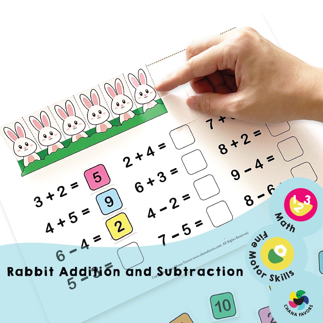 Rabbit Addition Subtraction - Printable PDF - Download Only - Preschool ...