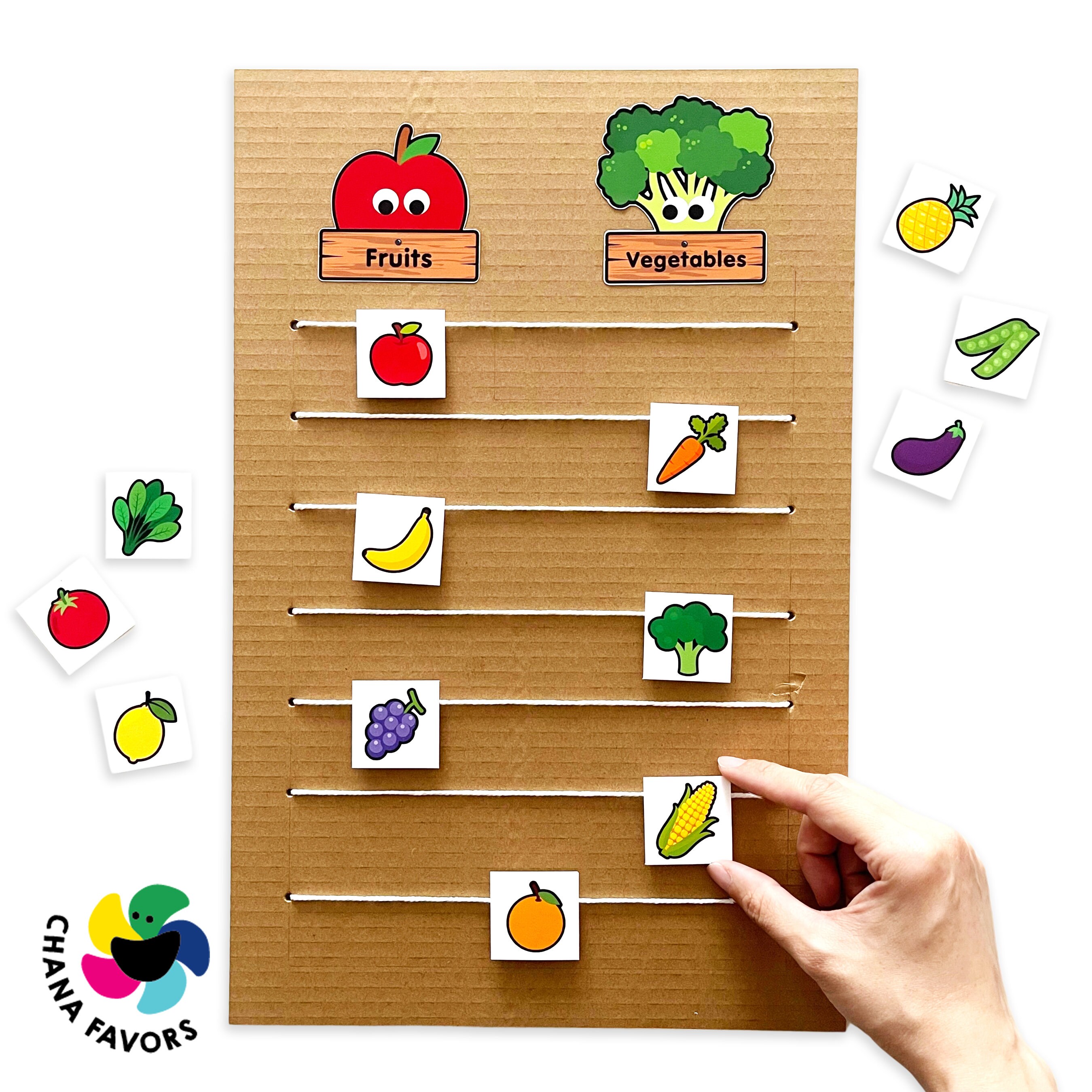 Fruit and Vegetable Sorting Game: Fine Motor Skills Activity (printable ...