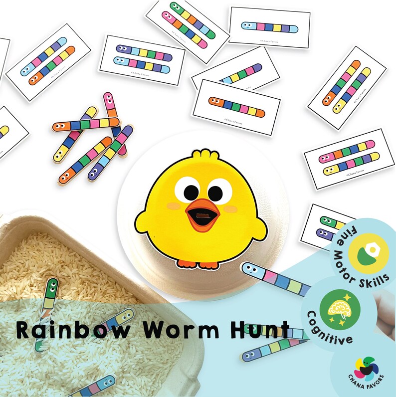 Rainbow Worm Hunt Printable: Fun & Educational Game for Kids Encourages ...