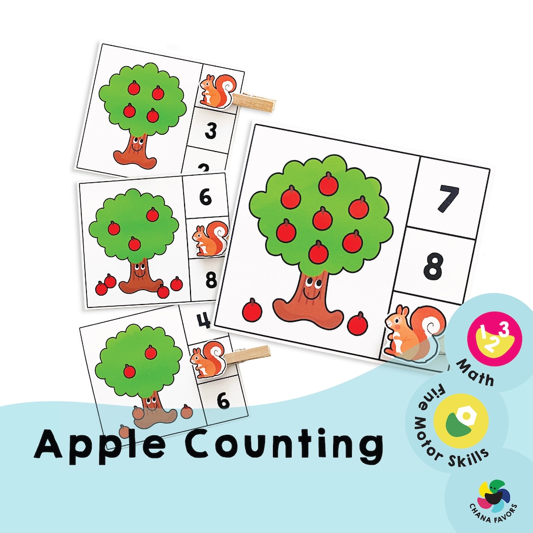 Apple Counting Printable: Preschool Number Recognition Activity (PDF ...