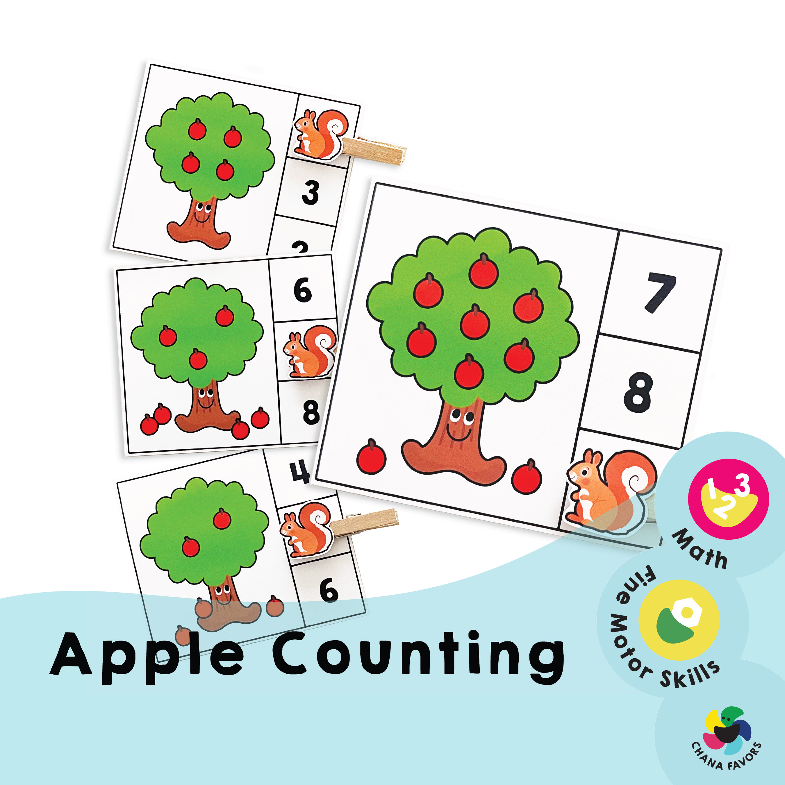 Apple Counting Printable Preschool Homeschool Kids Activity to ...