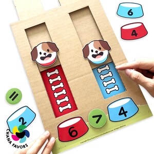 Puppy Math Game: More, Less, Equal - Kids Learning (printable PDF) - Etsy