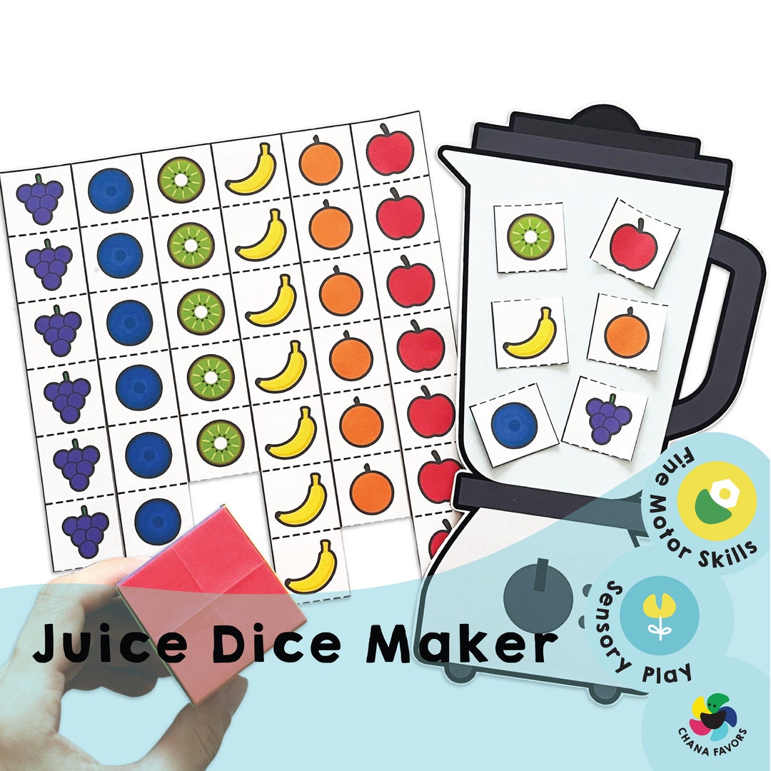 Juice Dice Maker: Printable Cutting Activity (PDF Download) - Etsy