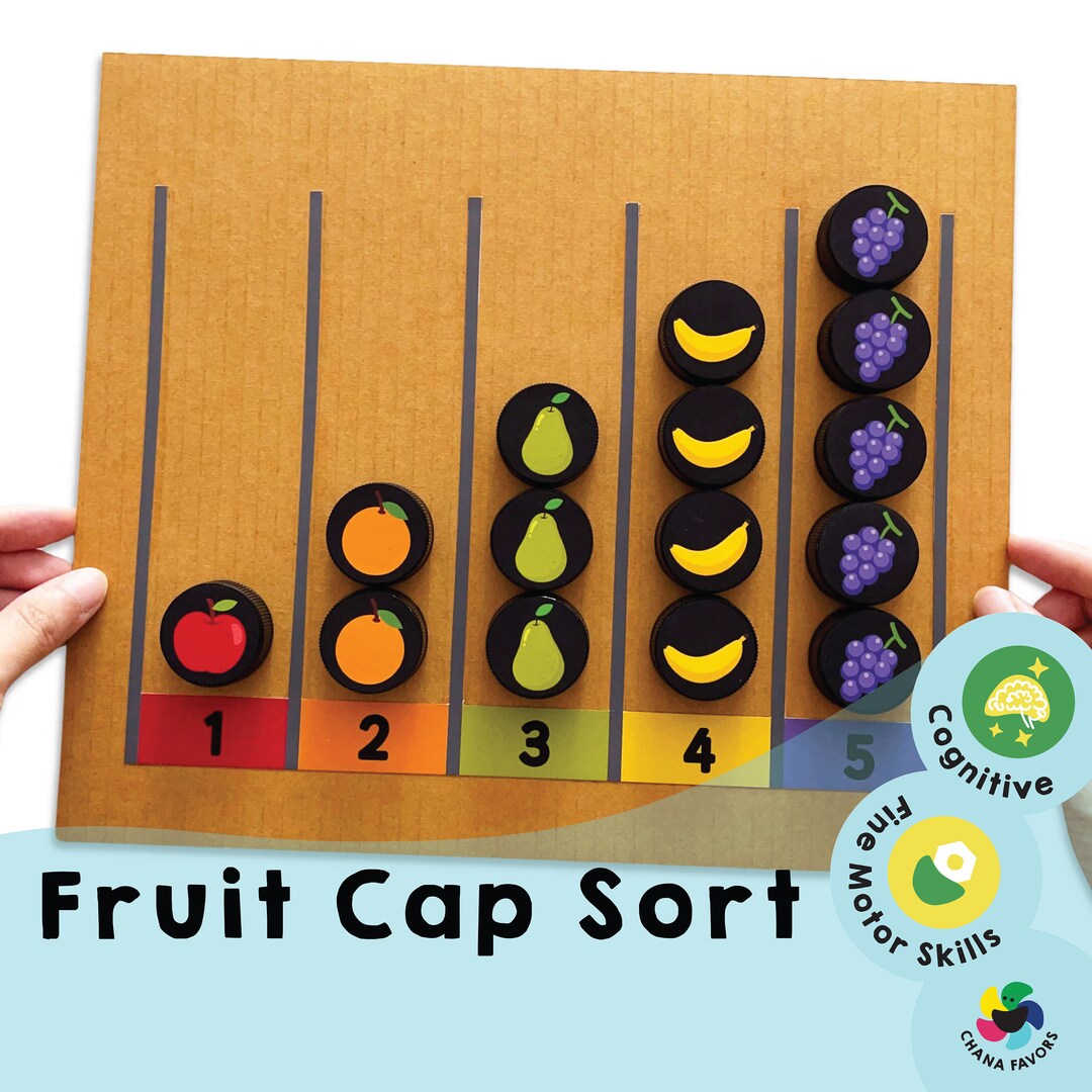 Fruit Cap Sort Printable Educational Numeracy Game for Kids. Matching ...