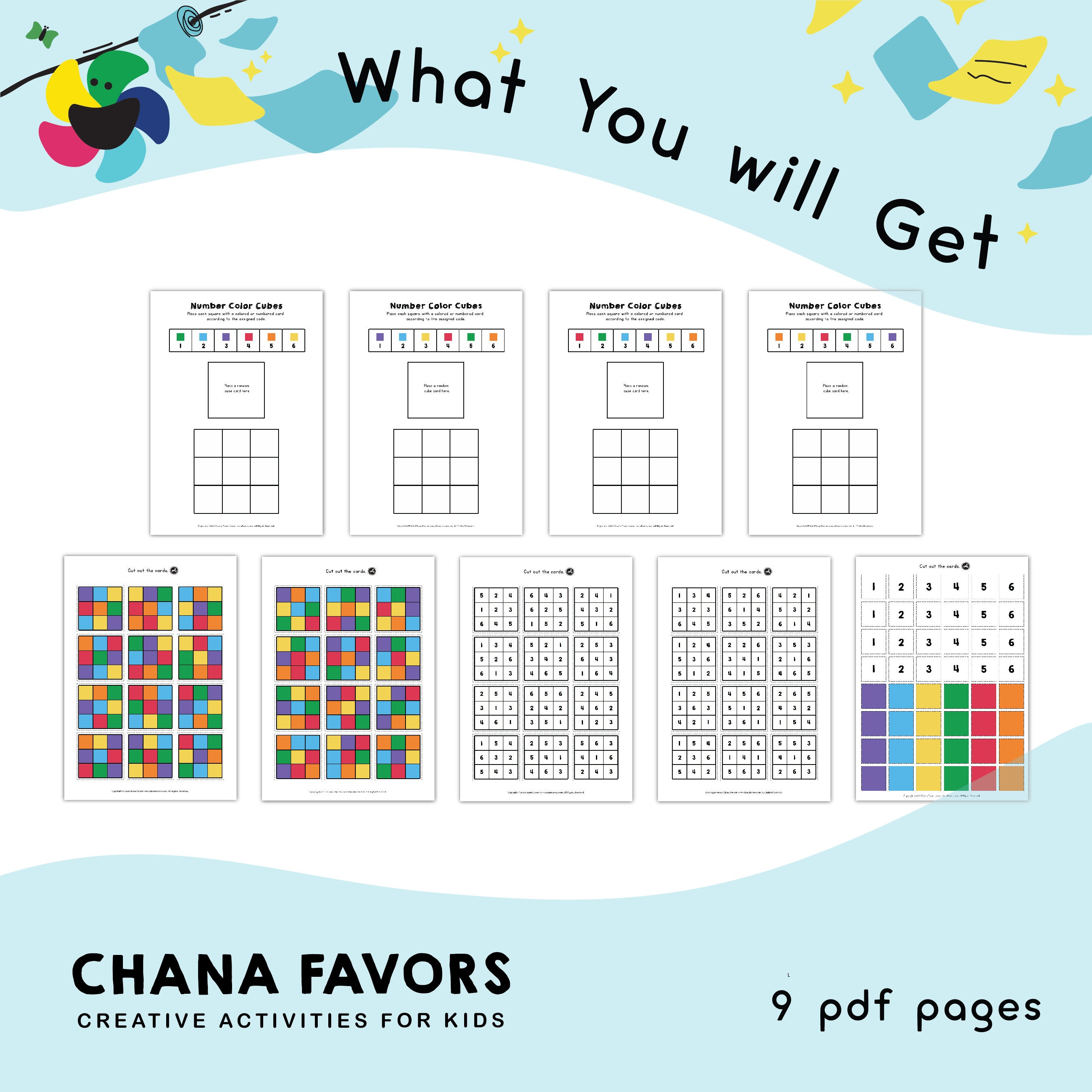 Number Color Cubes Printable Brain Teasers for All Ages. Think and ...