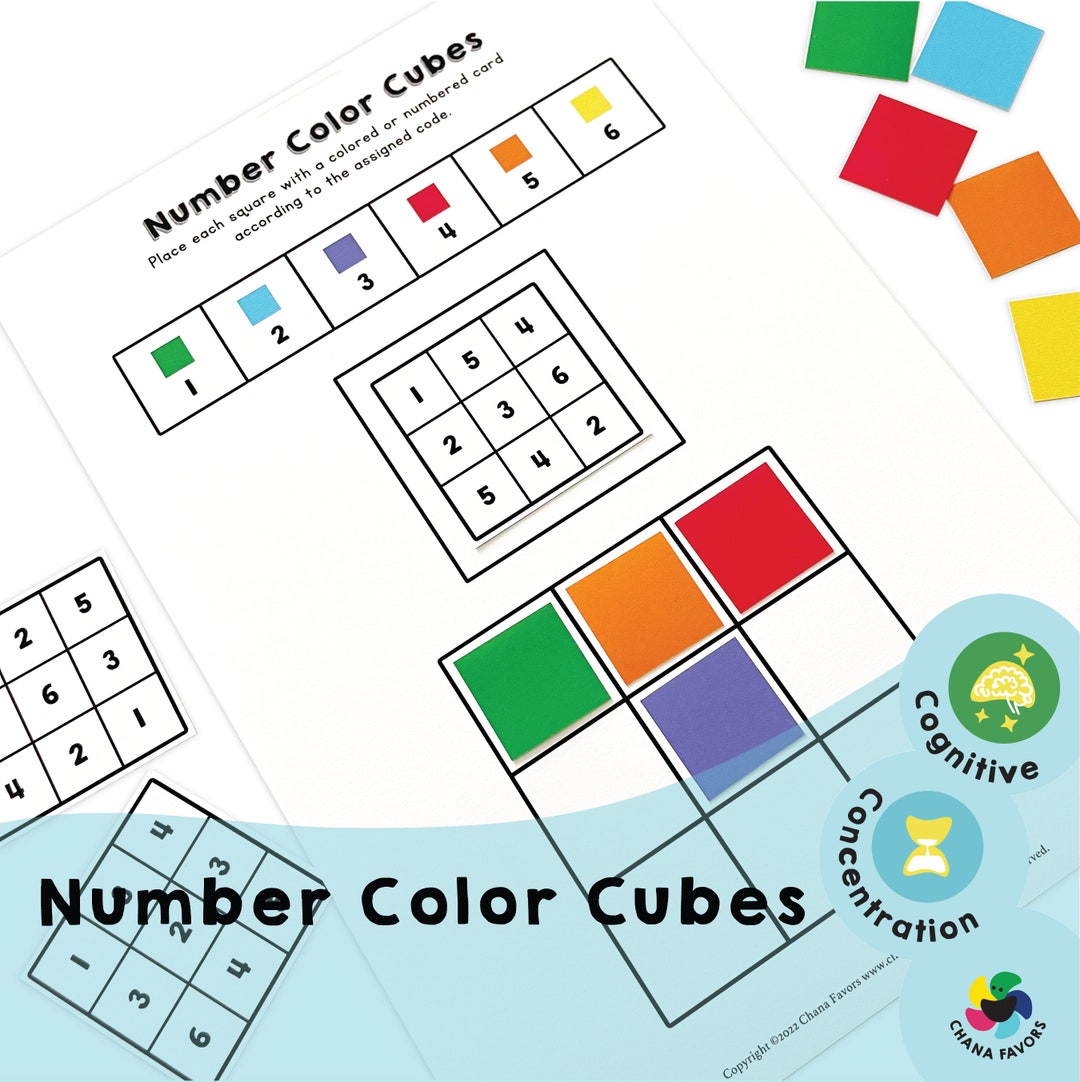Number Color Cubes Printable Brain Teasers for All Ages. Think and ...