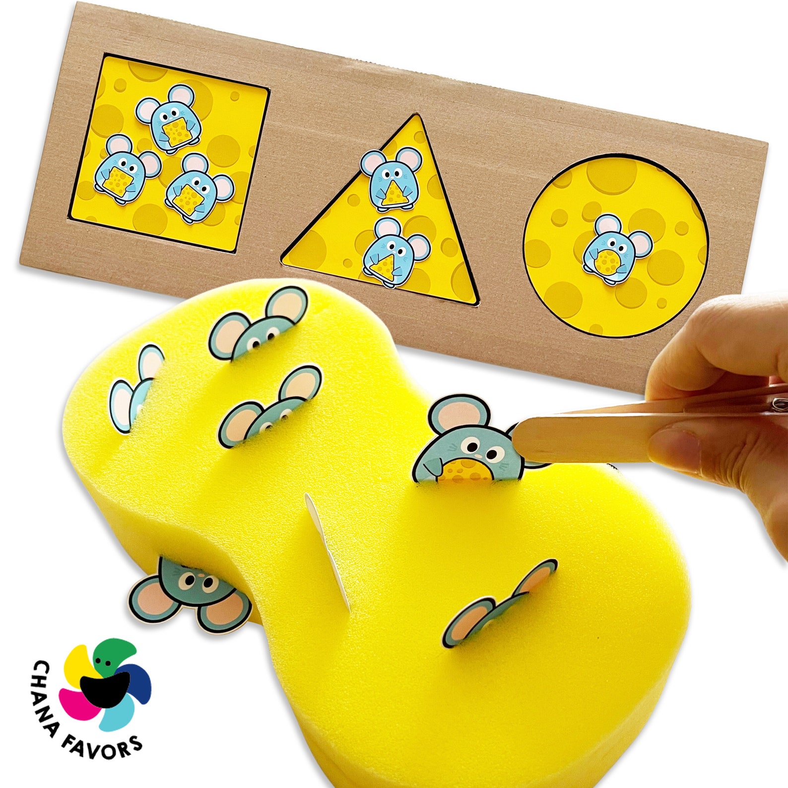 Cheese Mouse Shape Matching Game: Fine Motor Skills (printable PDF) - Etsy