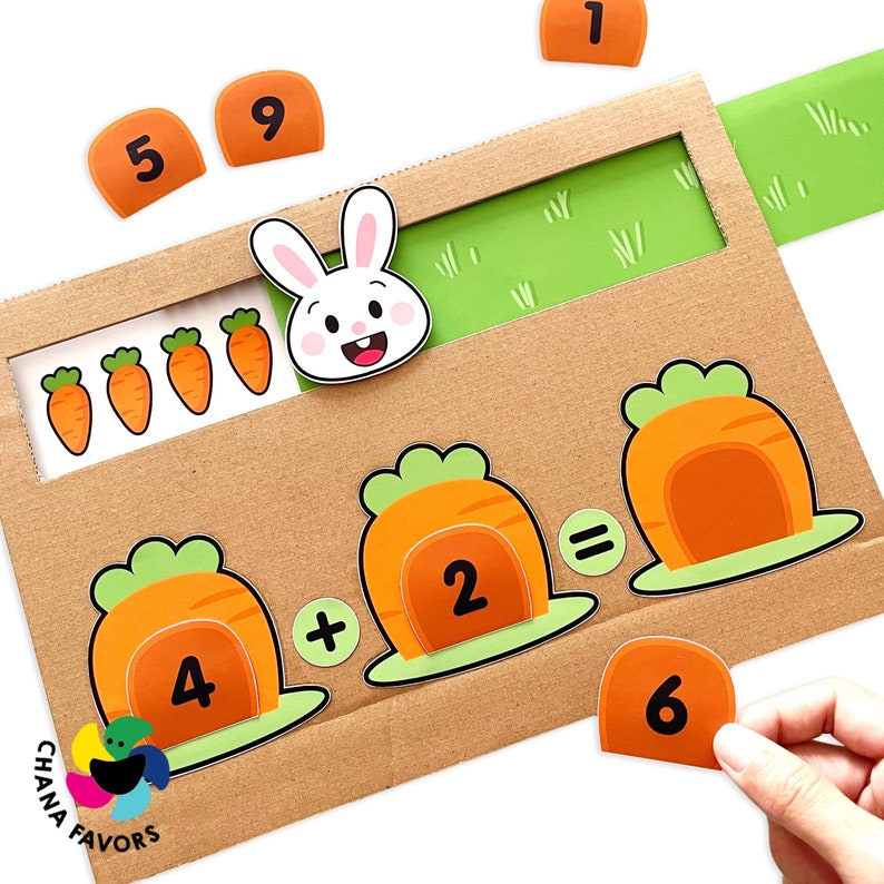 Rabbit Math Game: Printable Addition & Subtraction Activity (PDF) - Etsy