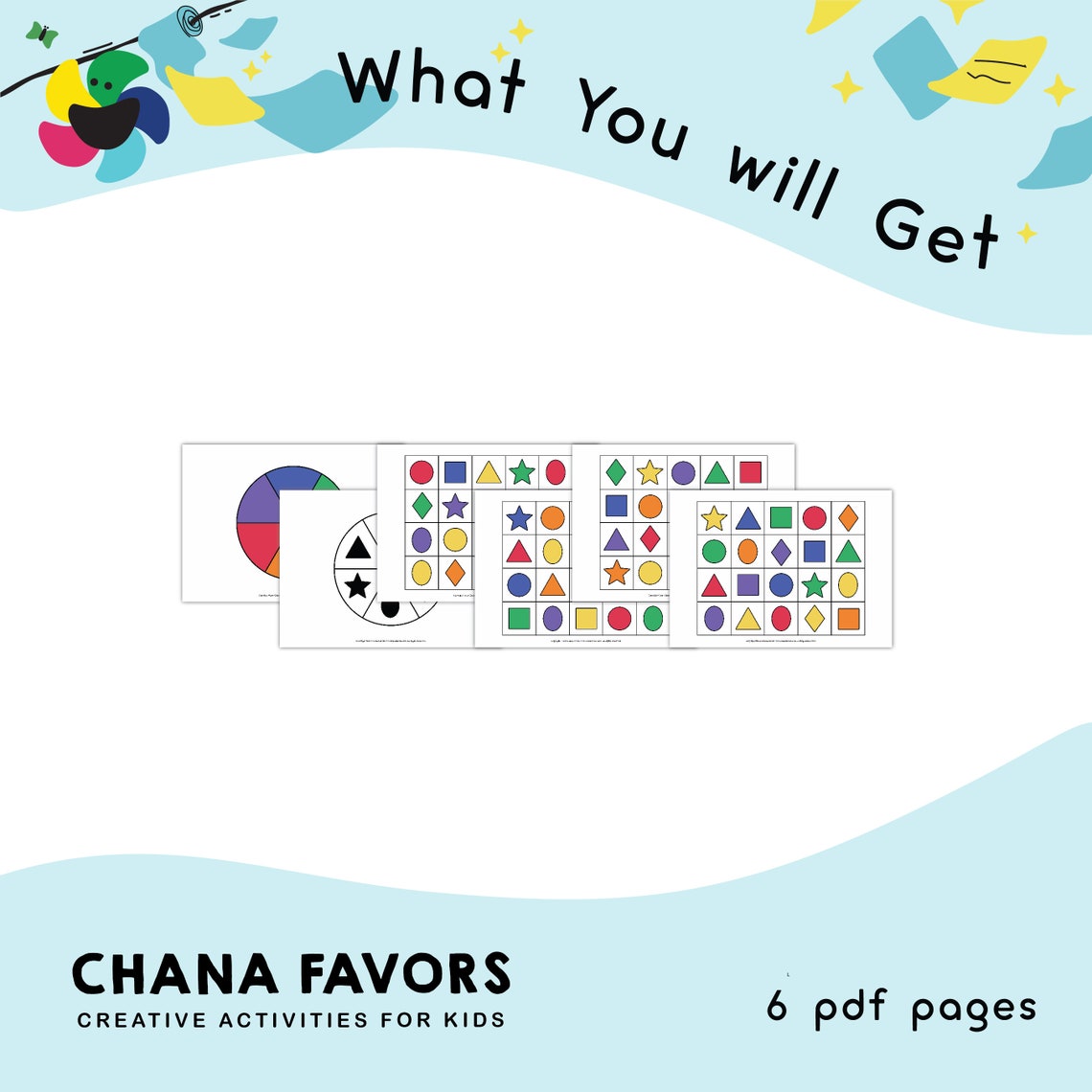 Color & Shape Spin Game: Kids Cognitive Skills Activity (printable PDF ...