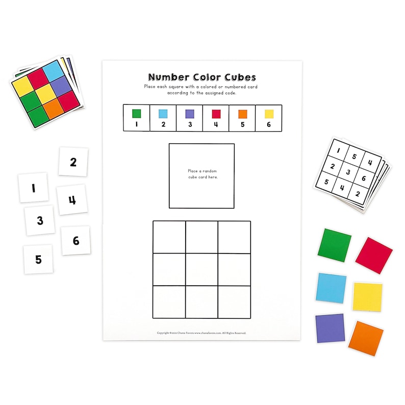 Number Color Cubes Printable Brain Teasers for All Ages. Think and ...