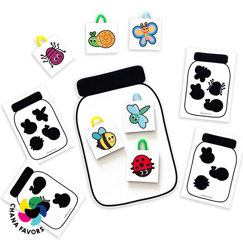 Bug Bottles Game: Printable Insect Shadow Matching (PDF Download) - Etsy