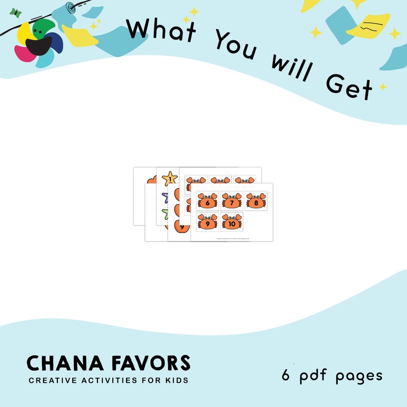 Crab Counting Math Game: Printable Number Learning (PDF Download) - Etsy